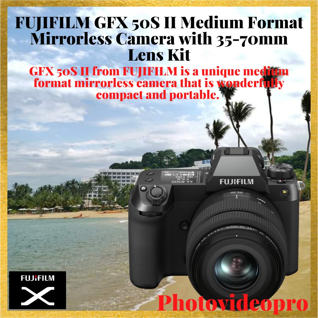 FUJIFILM GFX 50S II Medium Format Mirrorless Camera with 35-70mm Lens Kit, Photography, Cameras ...