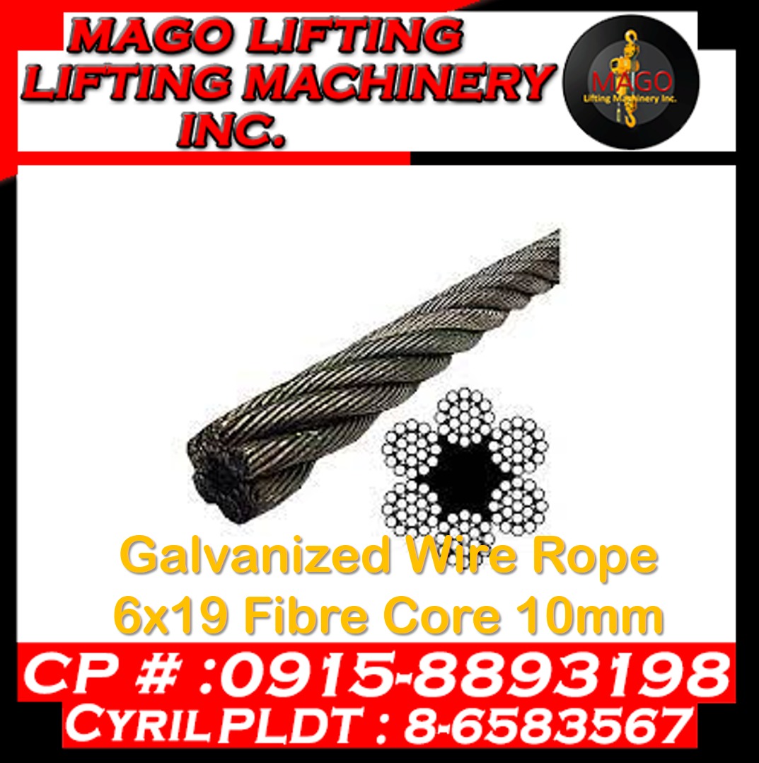Galvanized Wire Rope 6x19 Fibre Core 10mm, Commercial & Industrial, Construction Tools ...