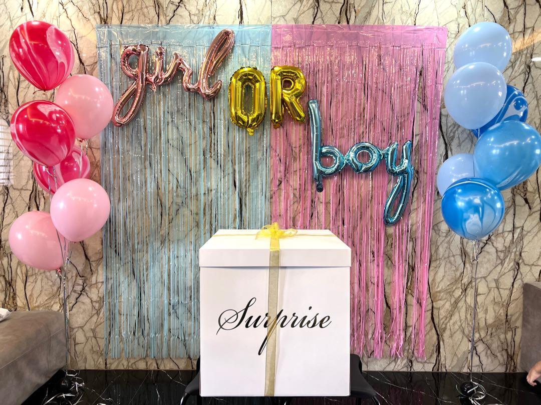 Gender reveal surprise box DIY setup, Hobbies & Toys, Occasions & Party ...