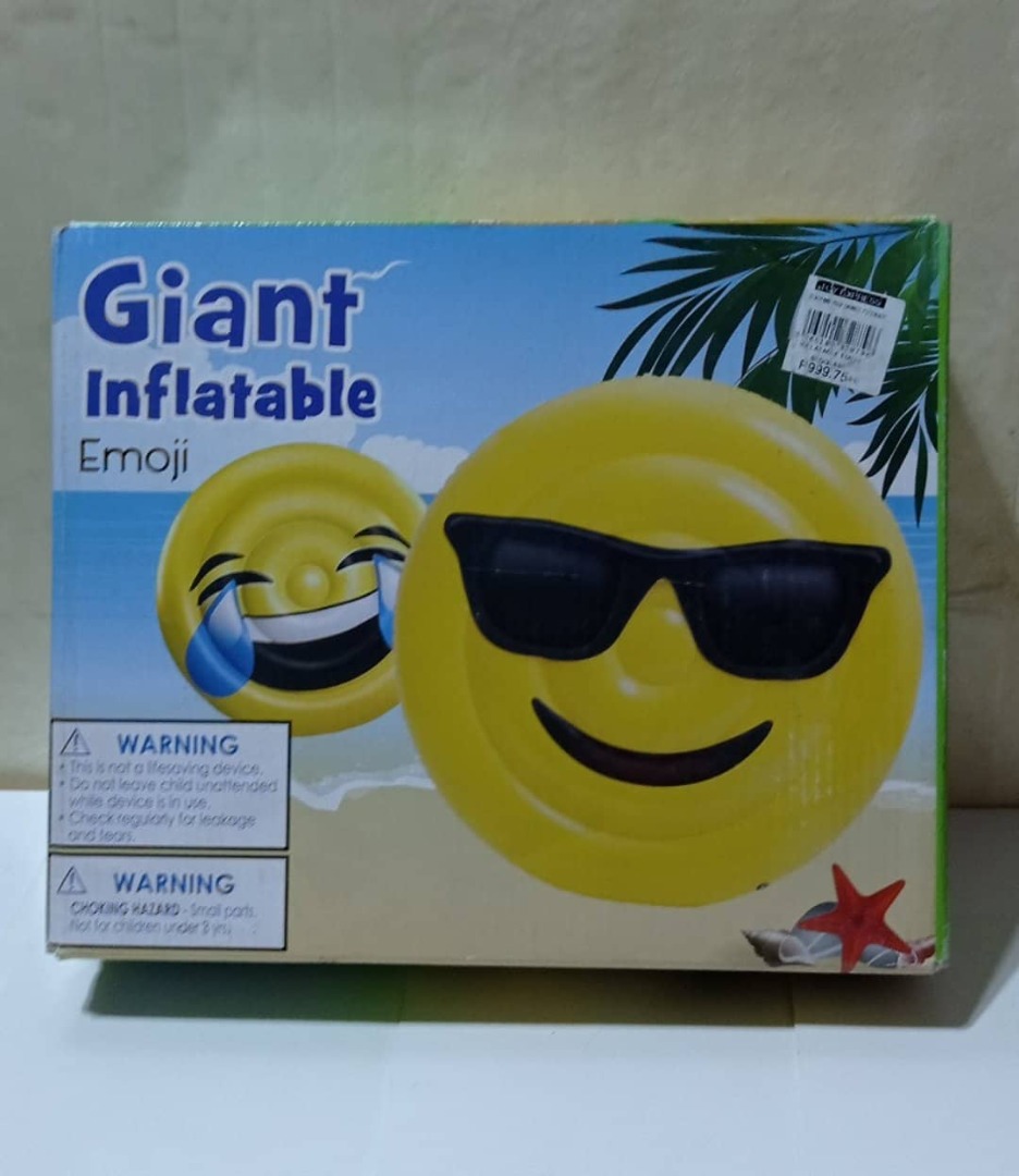 Giant Inflatable Emoji Smiley 57.5" Dia - 7 pcs available, Hobbies & Toys, Travel, Travel ...