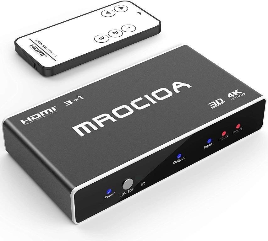 Hdmi Switch, mrocioa 3 Port input 1 out 4K Hdmi Switcher Box with ...