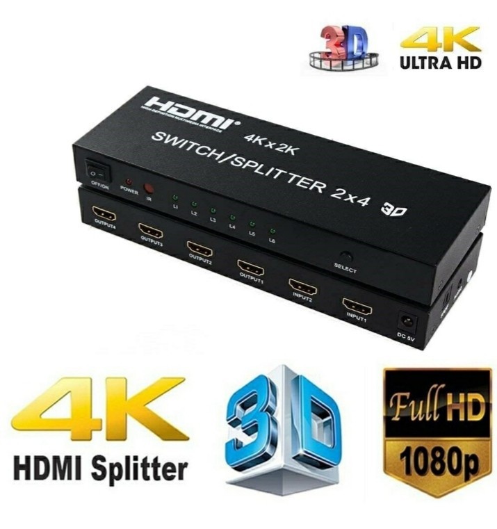 Hdmi Switcher/ Splitter 2x4, Computers & Tech, Office & Business ...