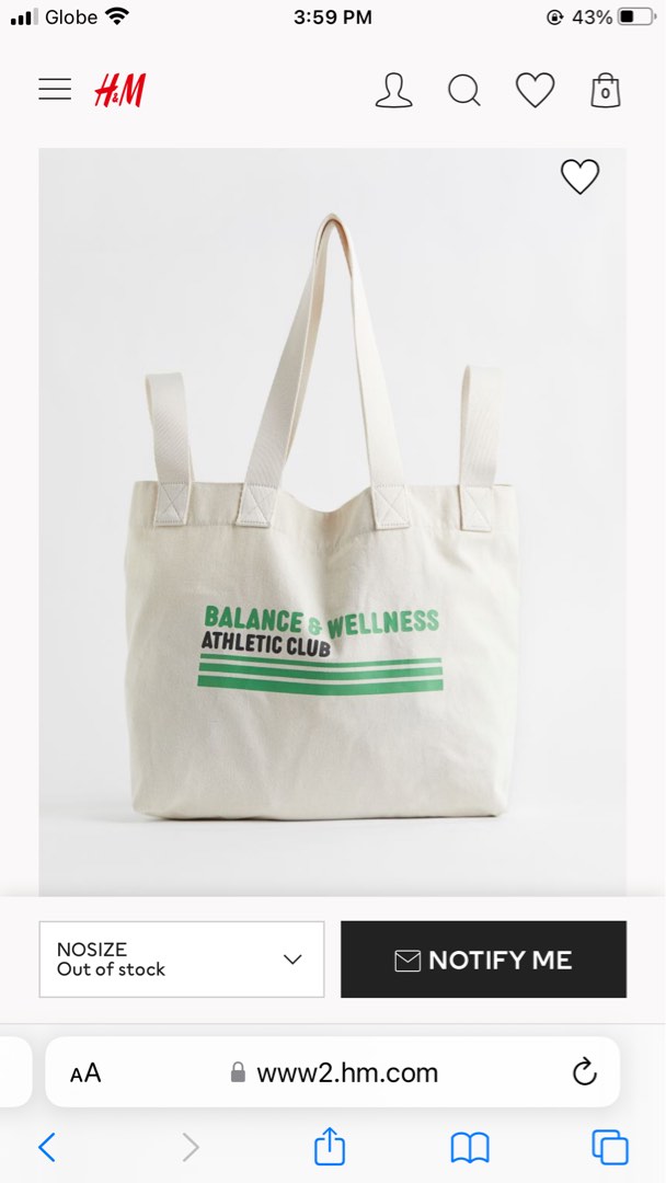 H&M tote bag, Women's Fashion, Bags & Wallets, Tote Bags on Carousell