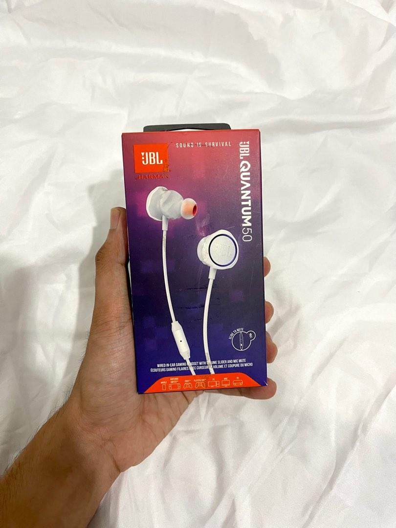 JBL Quantum 50 Wired in-ear gaming headset (white), Audio, Headphones ...