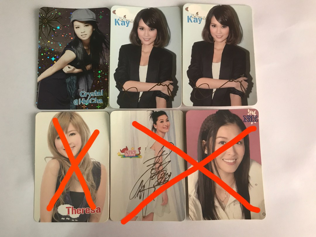Kay Crystal Hotcha Theresa Niki yescard yes卡 謝安琪 周麗淇 周勵淇 傅穎 張紋嘉, 興趣及遊戲, 收藏品及紀念品, 韓流 - Carousell