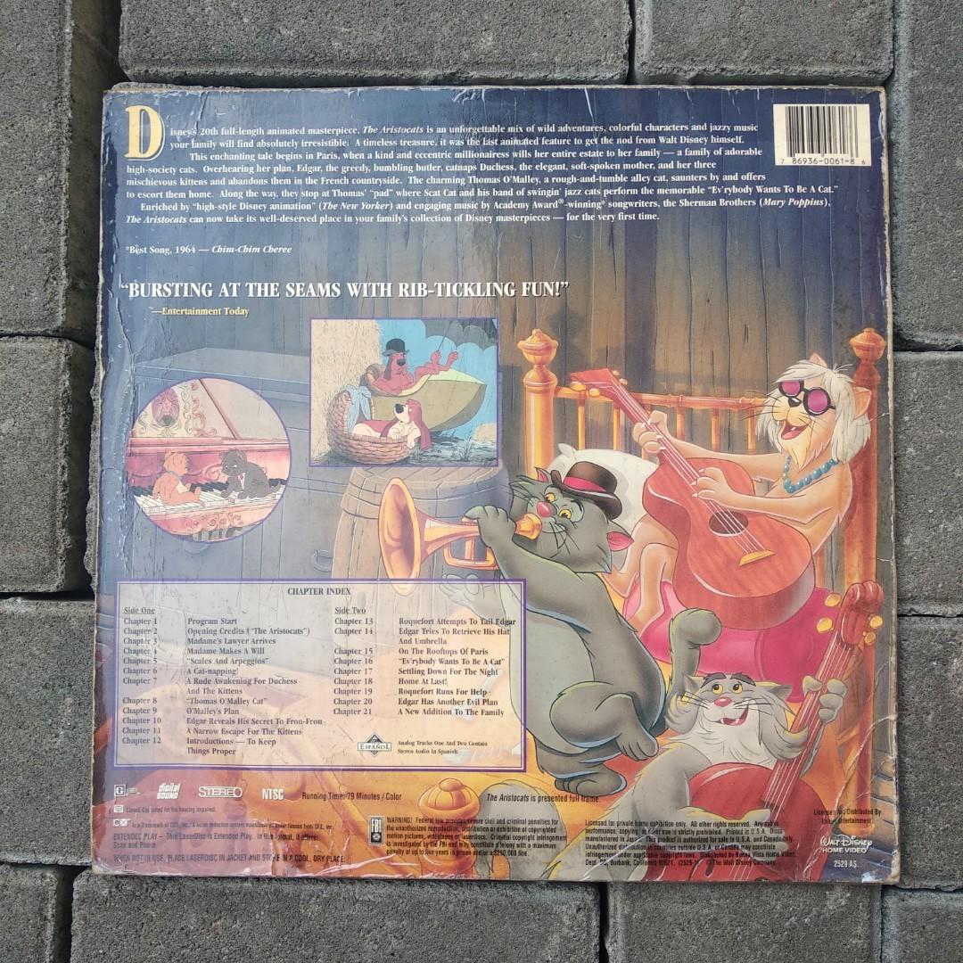Laser Disc Disney The Aristocats, Musik & Media, CD, DVD & Lainnya di ...