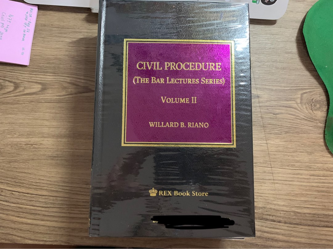[Law Books] Civil Procedure by Riano Vol. II (2019), Hobbies & Toys ...