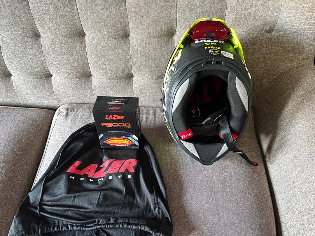 LAZER Rafale helmet with Laser Reddo brake light, Motorcycles ...