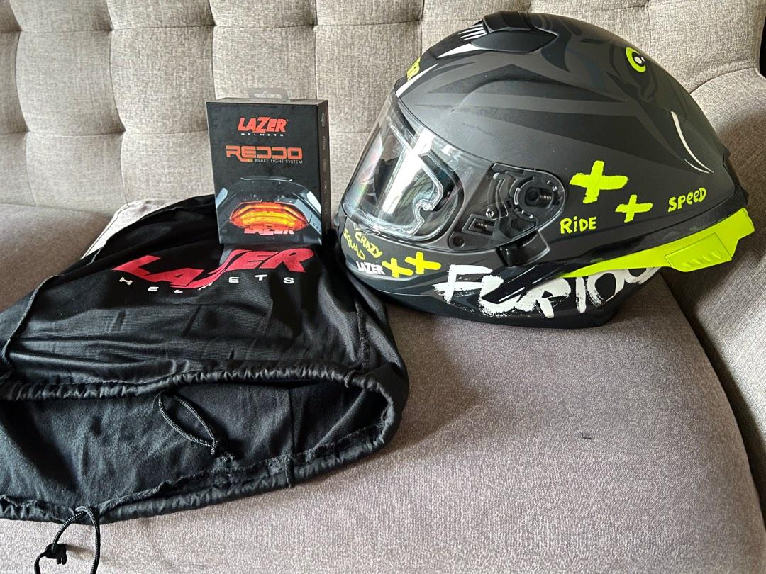 LAZER Rafale helmet with Laser Reddo brake light, Motorcycles ...