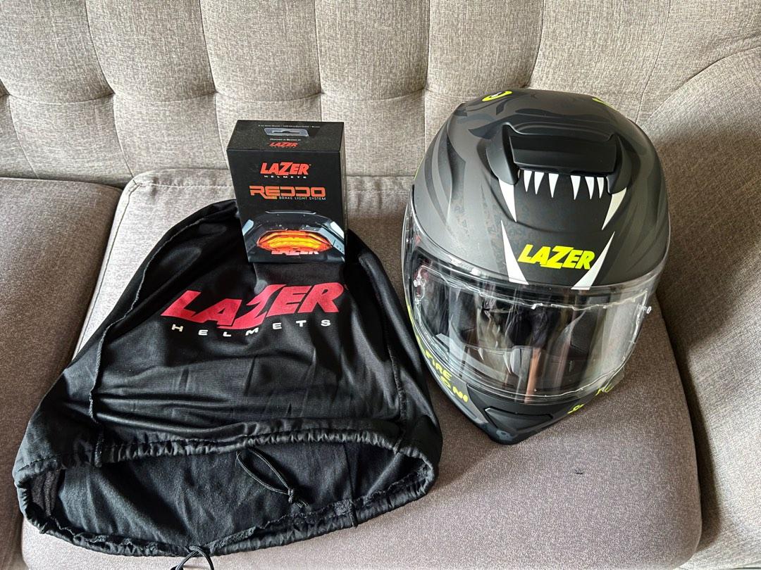 LAZER Rafale helmet with Laser Reddo brake light, Motorcycles ...