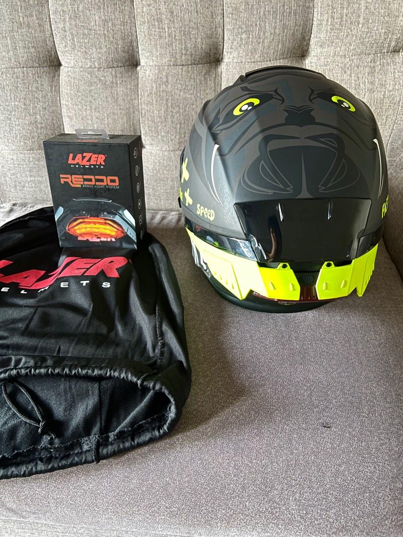 LAZER Rafale helmet with Laser Reddo brake light, Motorcycles ...