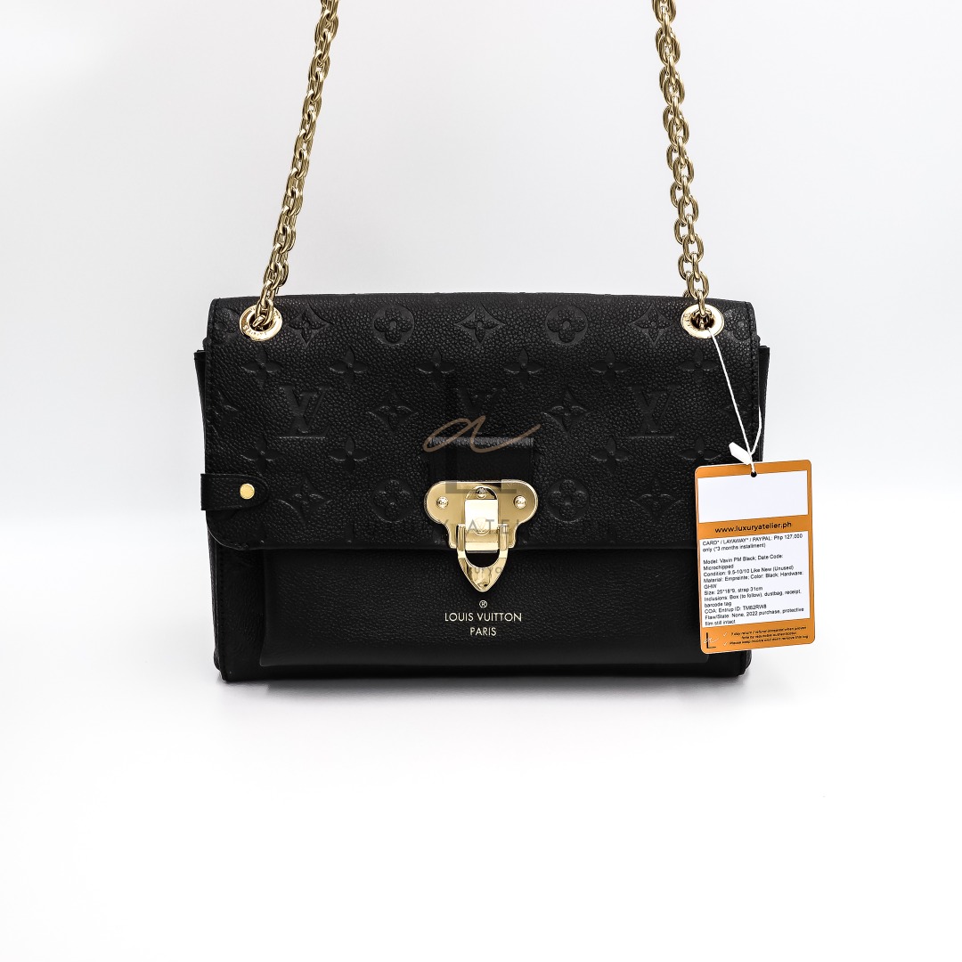 LV Louis Vuitton Vavin PM Black; Date Code: Microchipped, Luxury, Bags ...
