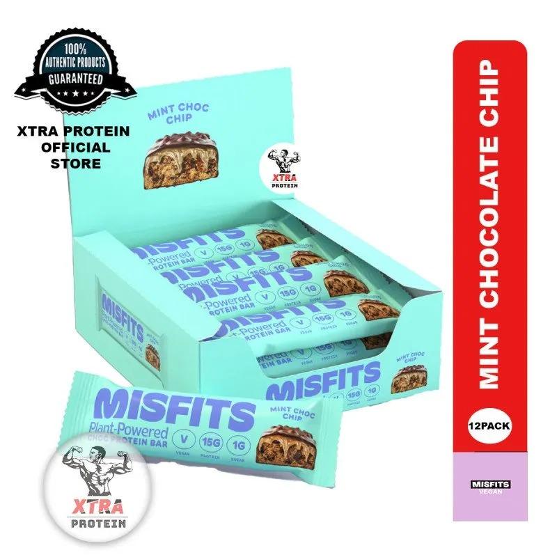 Misfits Vegan Gluten Free Protein Bar (45g) 12 Pack, Health & Nutrition ...
