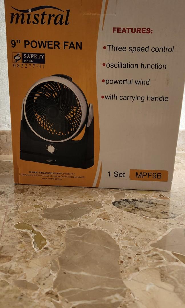 Mistral 9 inch table fan (model MPF9B), Furniture & Home Living ...