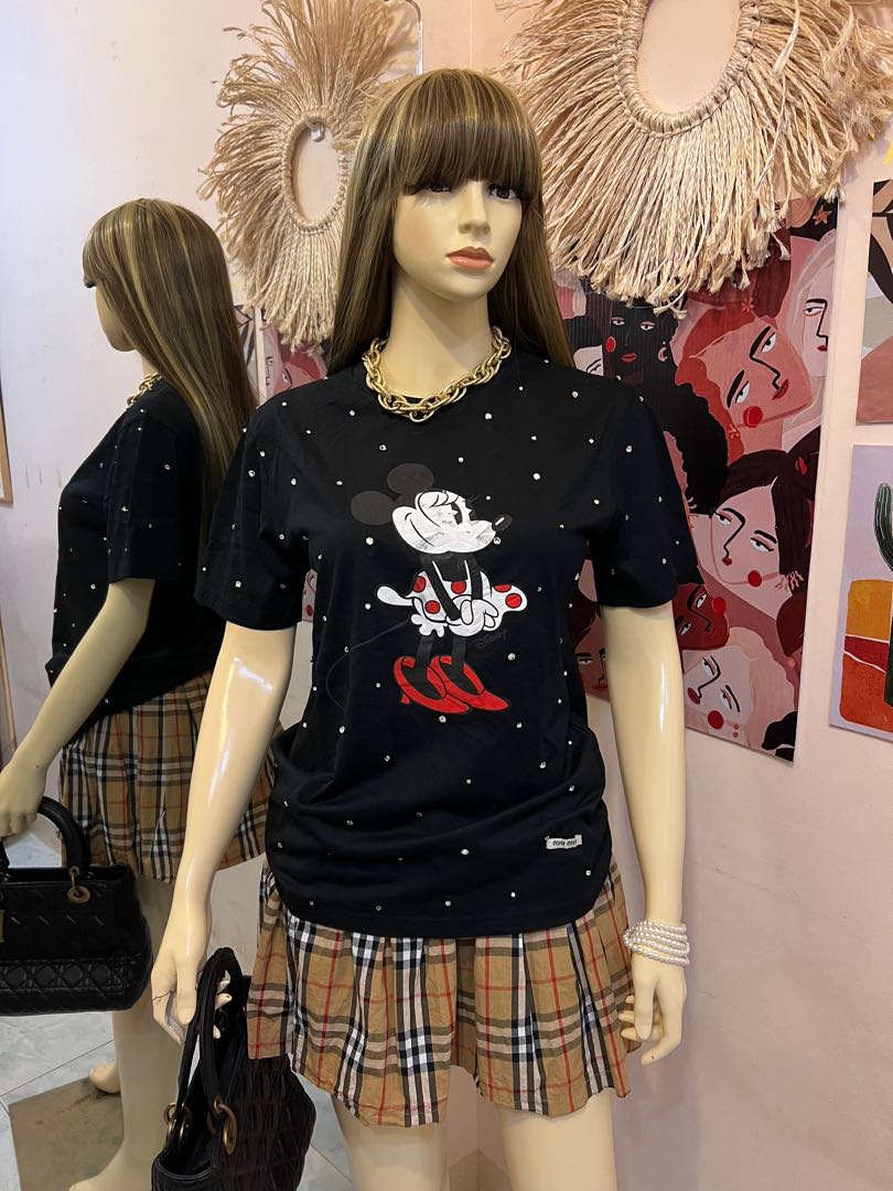 Miu miu x disney Mickey Mouse, Women's Fashion, Tops, Shirts on Carousell