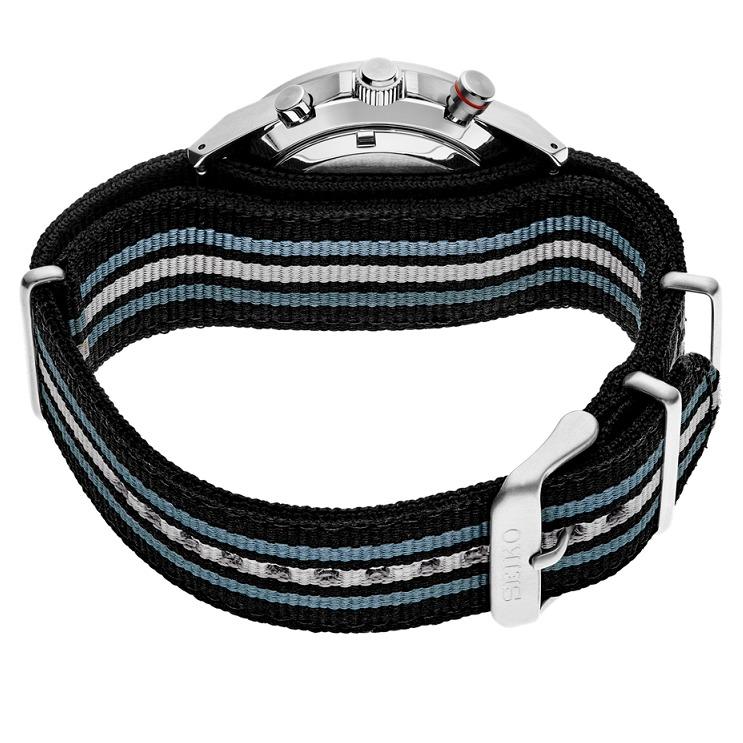 *NEW* Seiko SSB409 Chronograph Tachymeter Blue Dial Nylon Strap Men ...