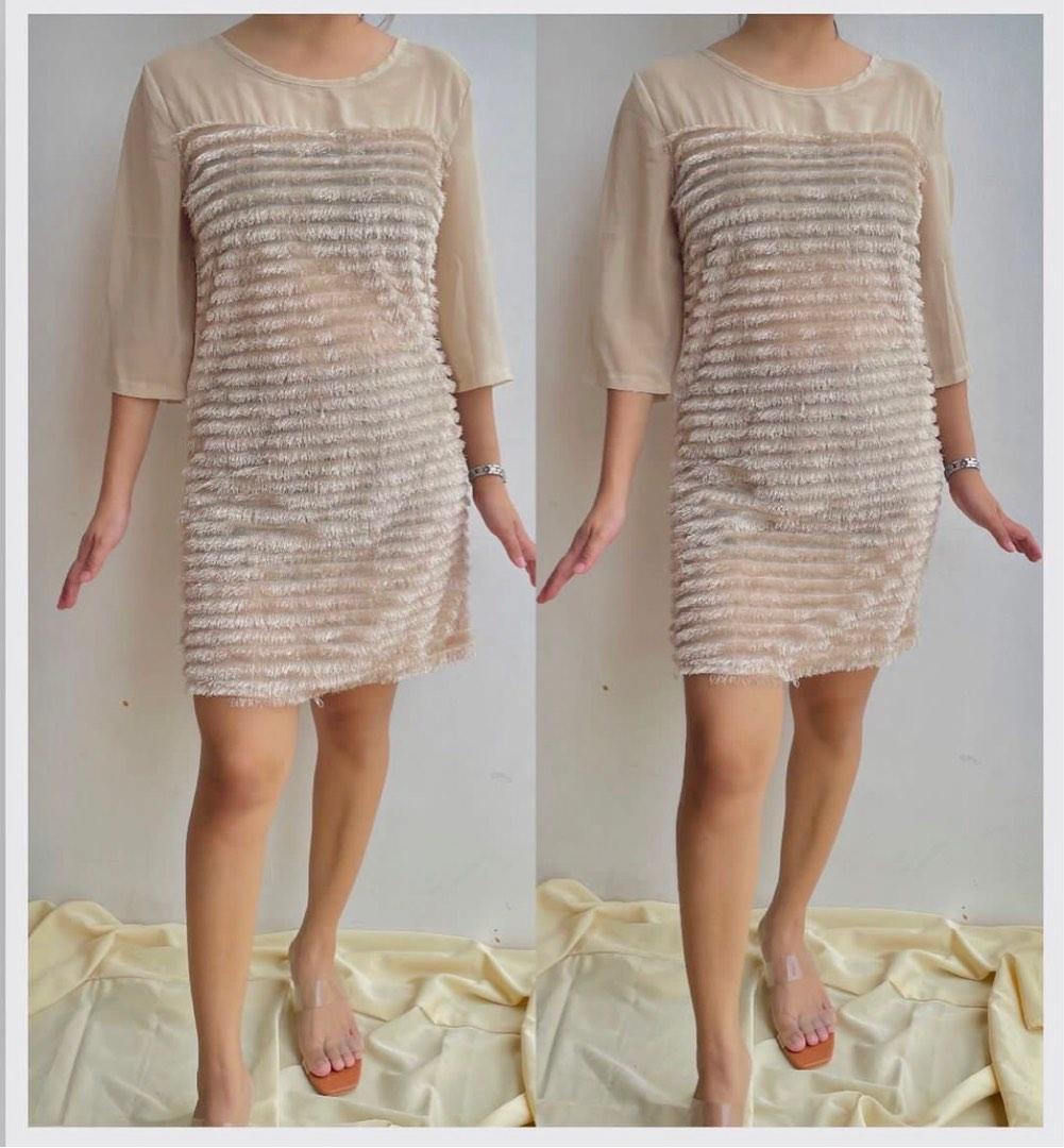 Nude raffles dress, Women's Fashion, Dresses & Sets, Dresses on Carousell