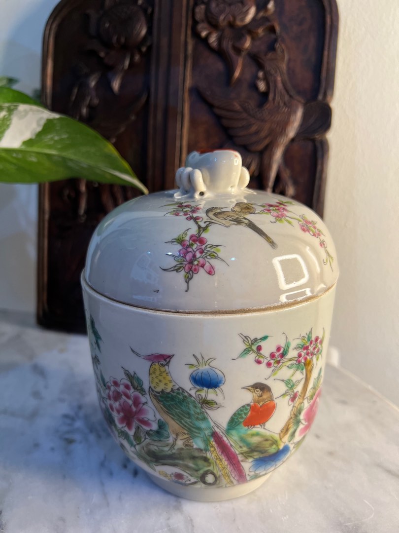 Old porcelain tea container, Hobbies & Toys, Memorabilia & Collectibles ...