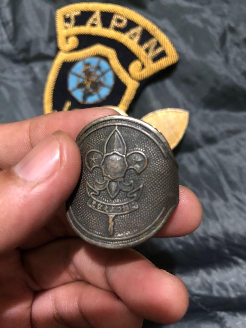 Old vintage japanese boy scout buckle emblems and police patch set ...