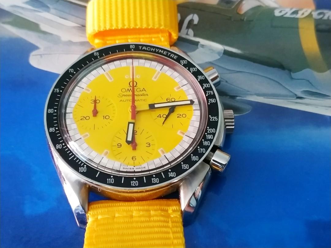 Omega Speedmaster Yellow, Men's Fashion, Watches & Accessories, Watches ...
