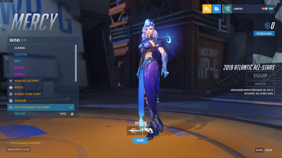 overwatch account 2019 atlantic all-stars mercy and 2020 pacific all ...