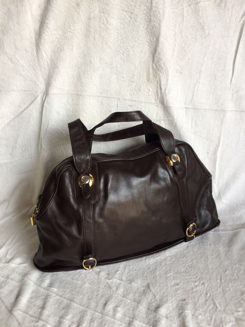 Pierina Borelli Vintage Genuine Leather Handbag Medium Size, Women's ...