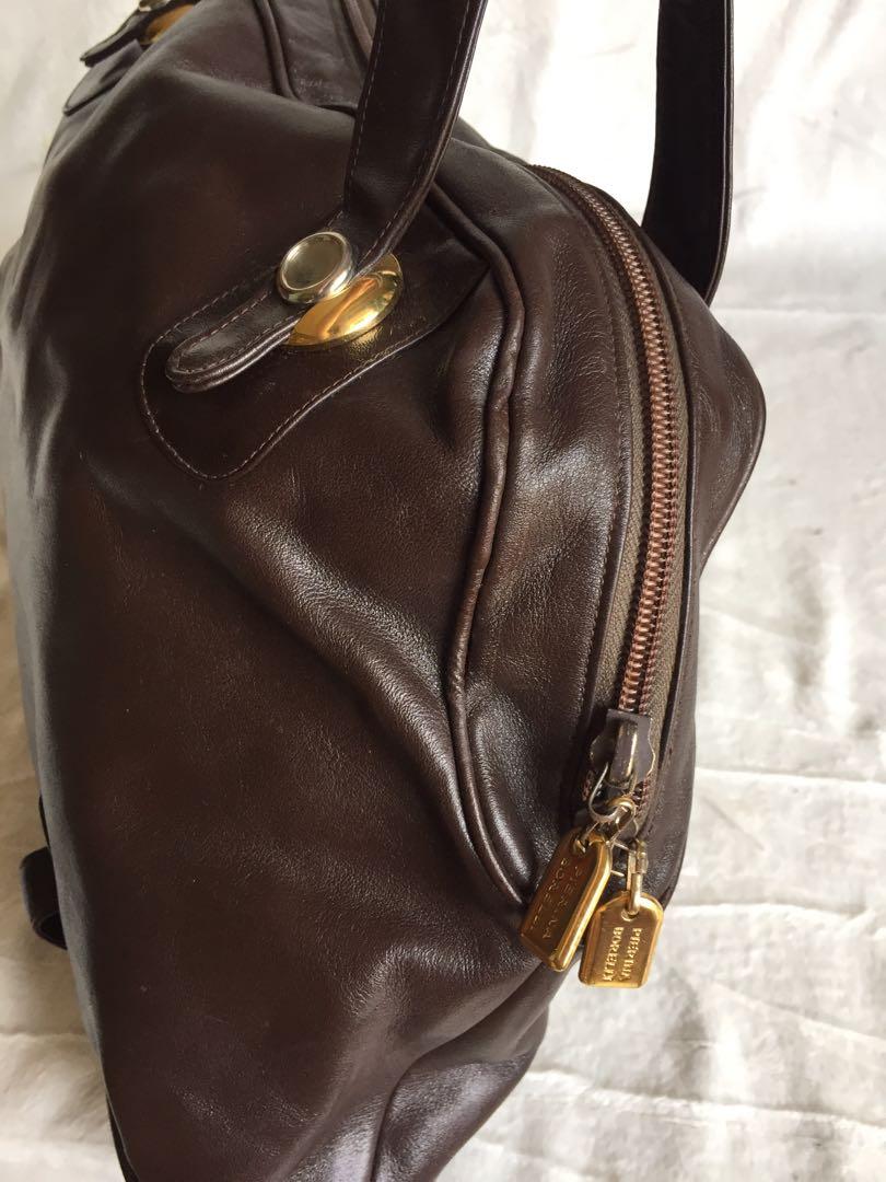 Pierina Borelli Vintage Genuine Leather Handbag Medium Size, Women's ...
