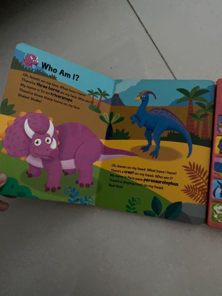 Pink fong Dinosuar / Animal Sound book, Hobbies & Toys, Books ...