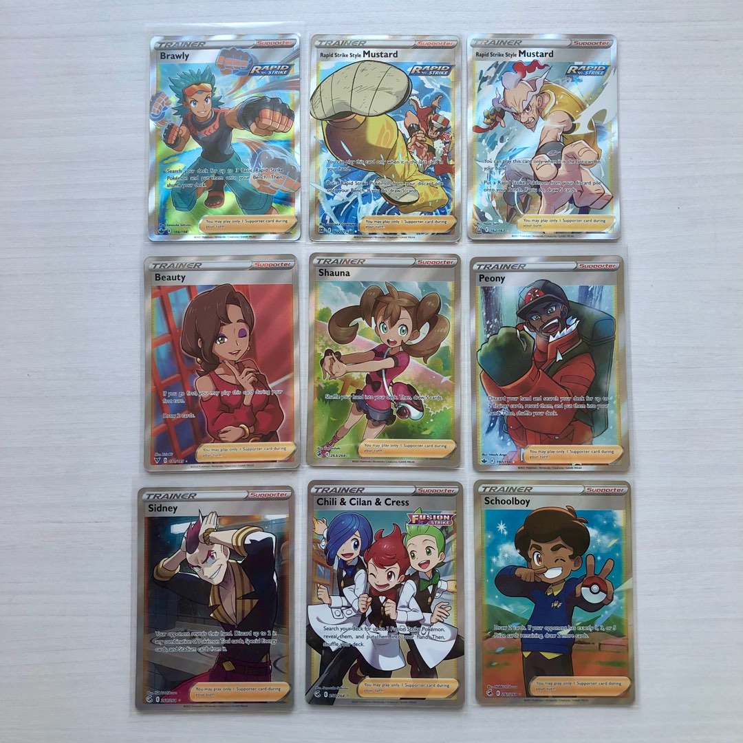 Pokemon Full Art Trainer Cards Fusion Strike Brilliant Stars Battle ...