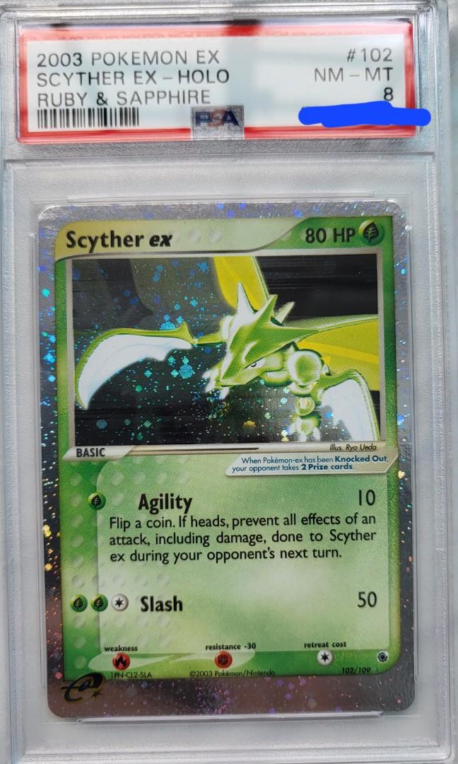 Pokemon tcg - Scyther EX PSA 8, Hobbies & Toys, Toys & Games on Carousell