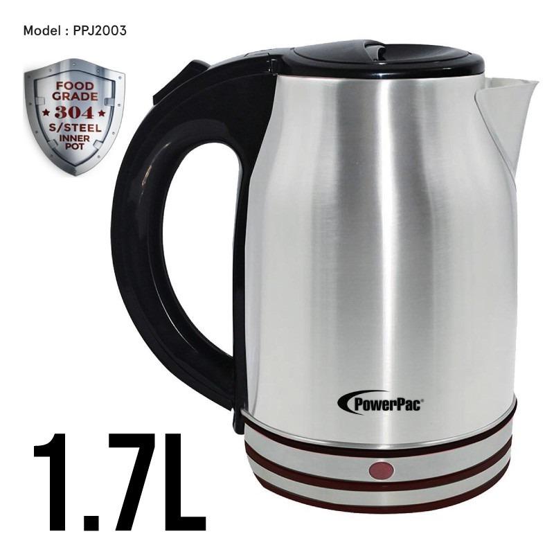 PowerPac Electric Kettle, Cordless Kettle Jug 1L to 1.8L Stainless ...