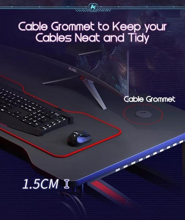 Professional Gaming Table Study PC Computer Laptop with RGB Light ...