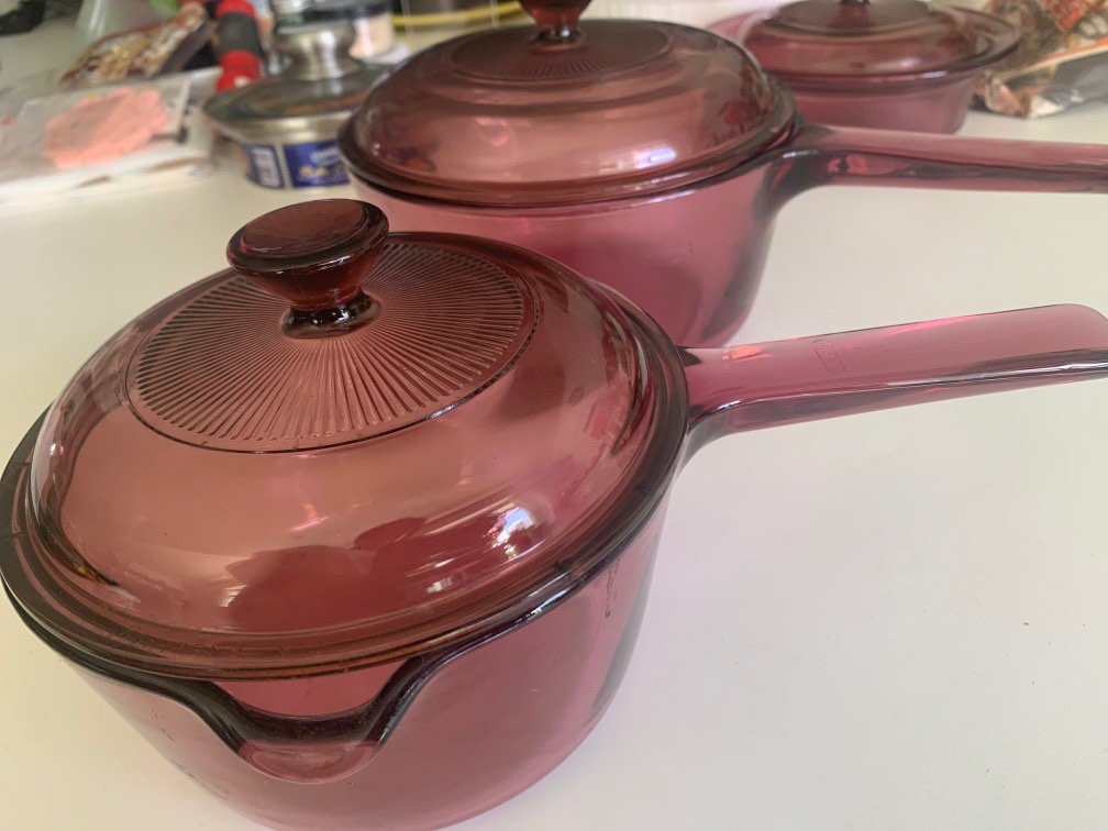 RARE Corningware Vision Pyrex Glass Pot Or Saucepan, Furniture & Home ...