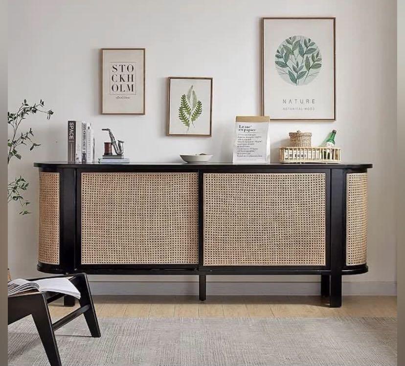 Rattan console with curved edges, Furniture & Home Living, Furniture ...