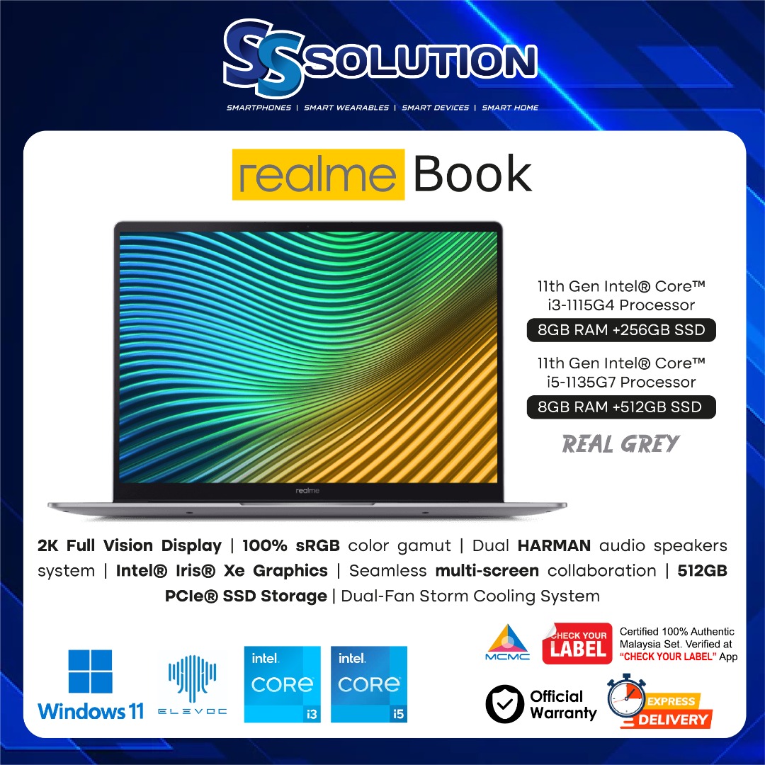 realme BOOK (8GB+256GB/512GB) 11th Gen Intel® Core™ Processor | 2K Full ...