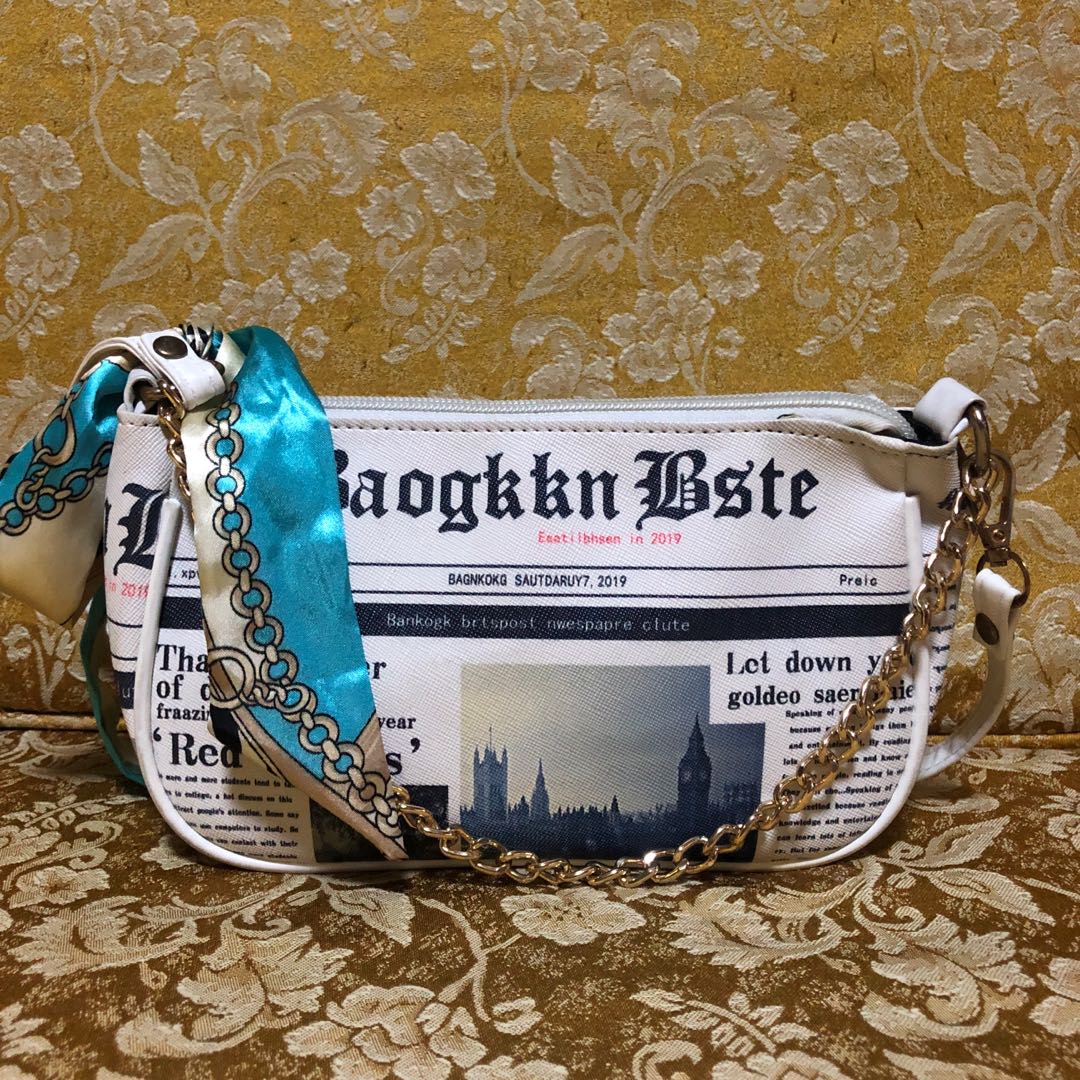 Shein Newspaper Bag, Women's Fashion, Bags & Wallets, Shoulder Bags on ...