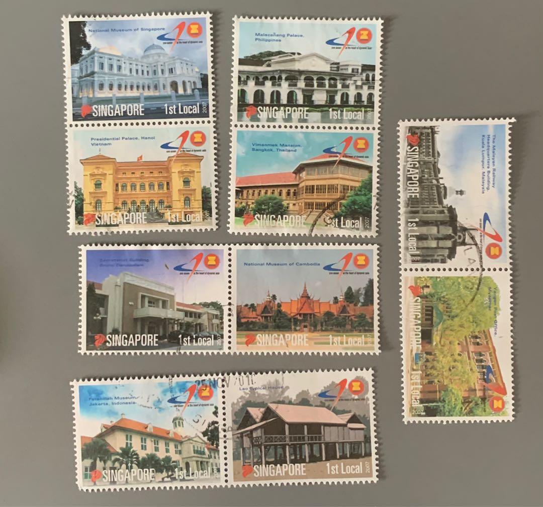 Singapore 2007 stamp set ASEAN Presidential Palaces and buildings HARD ...