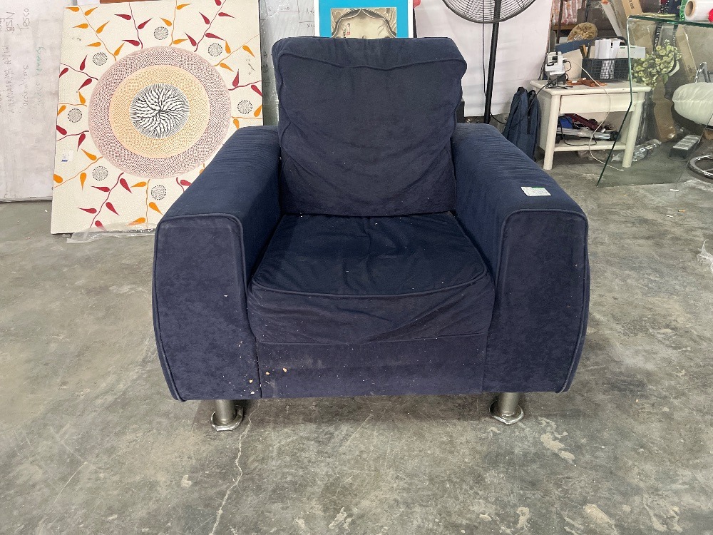 Single Seater Fabric Armchair Blue Colour / Kerusi Berlengan Kain ...