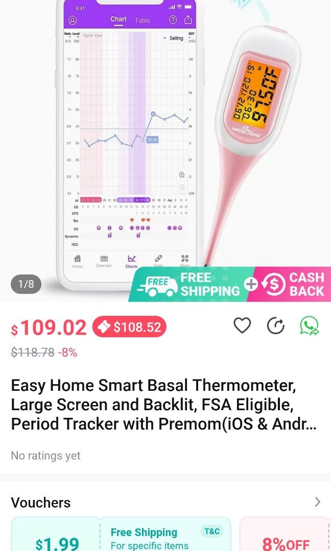 Smart Basal Thermometer, Health & Nutrition, Thermometers on Carousell
