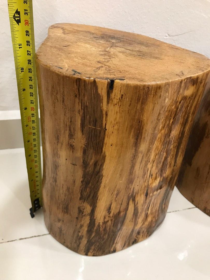 Solid wood stumps wood stool bedside table natural wood chair kayu ...