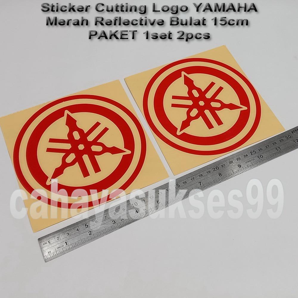 Sticker YAMAHA Bulat 15cm Merah Reflective Cutting Sticker Body Motor ...