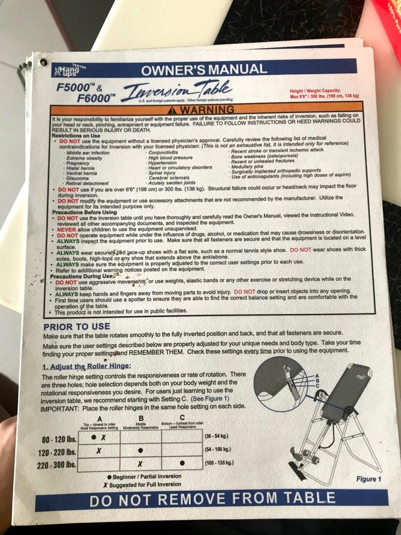 Teeter F5000 inversion table, Sports Equipment, Exercise & Fitness ...