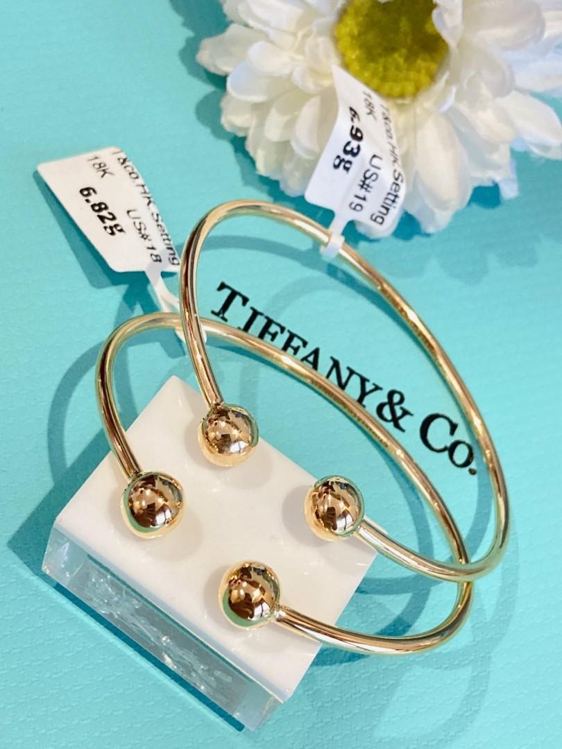 Tiffany Bangle 18k HK Setting, Women's Fashion, Jewelry & Organizers ...