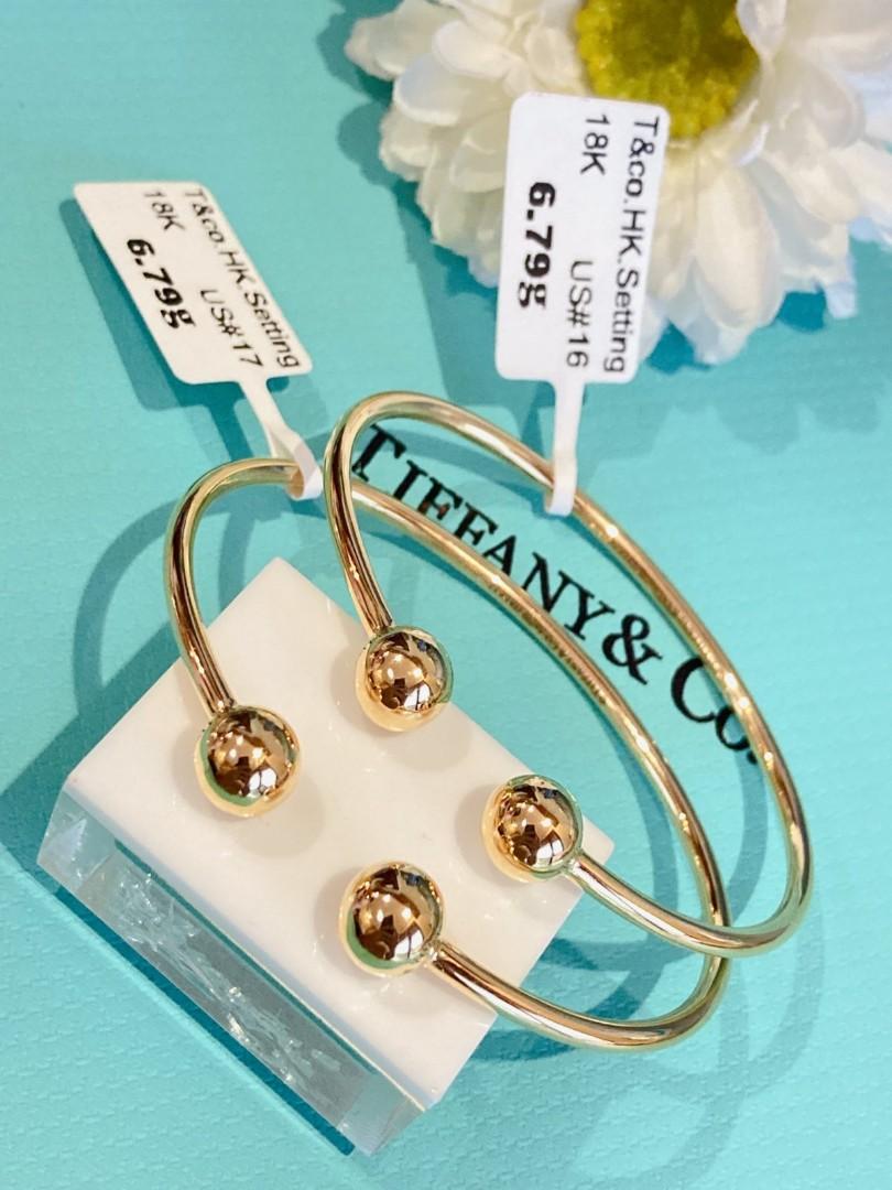Tiffany Bangle 18k HK Setting, Women's Fashion, Jewelry & Organizers ...