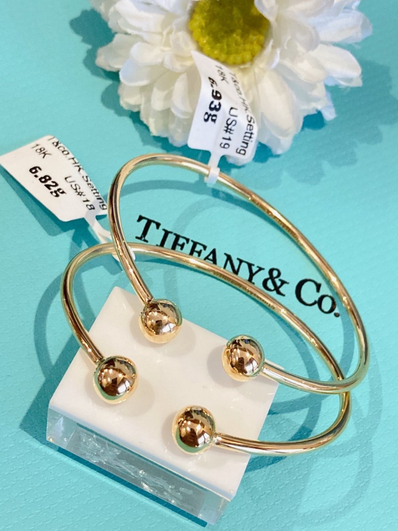 Tiffany Bangle 18k HK Setting, Women's Fashion, Jewelry & Organizers ...