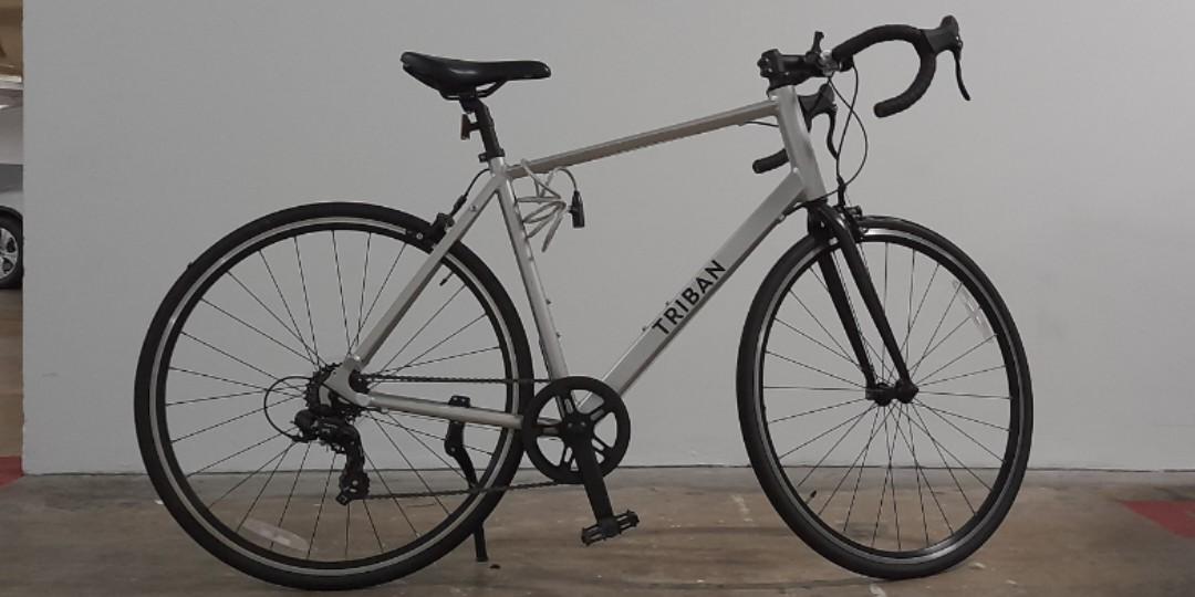 Triban RC 100 7sp Road Bike - Silver, Sports Equipment, Bicycles ...
