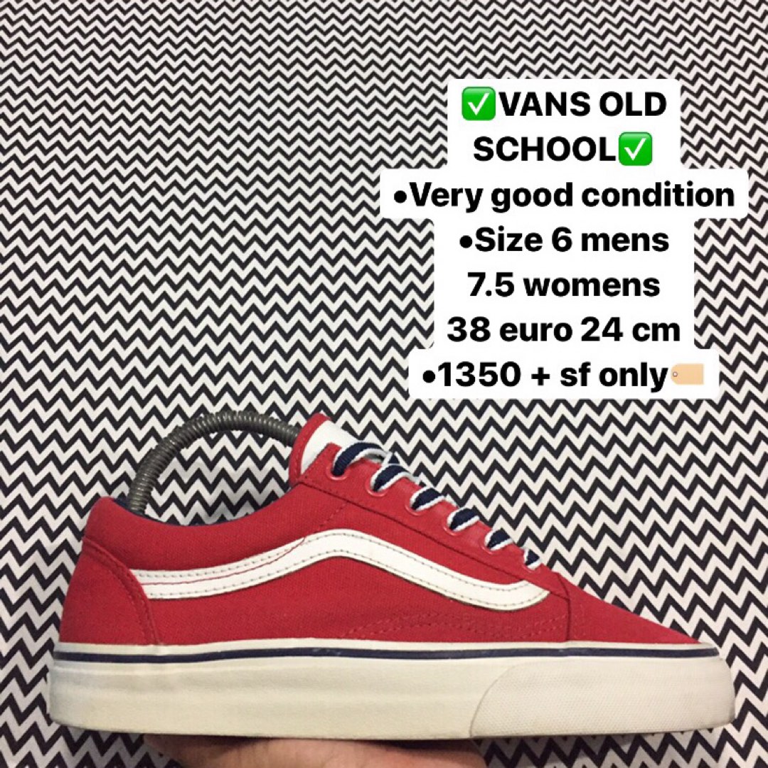 Vans Old School Red Womens Fashion Footwear Sneakers On Carousell