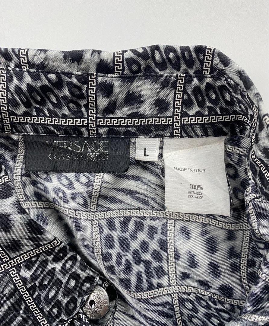 Versace Leopard Print Silk Shirt, Men's Fashion, Tops & Sets, Formal ...