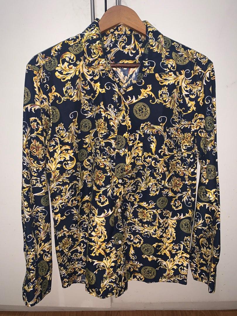 Versace long sleeves polo, Men's Fashion, Tops & Sets, Formal Shirts on ...