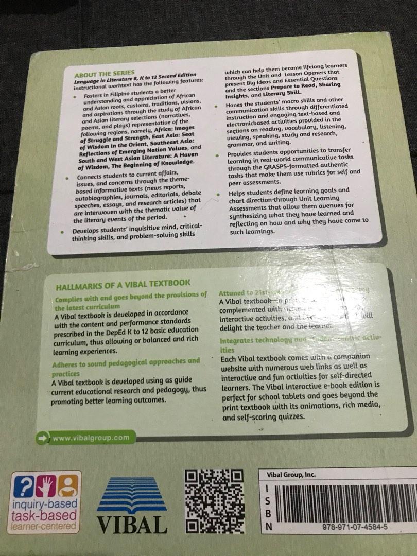 Vibal book Language in Literature Afro-Asian Literature, Hobbies & Toys ...